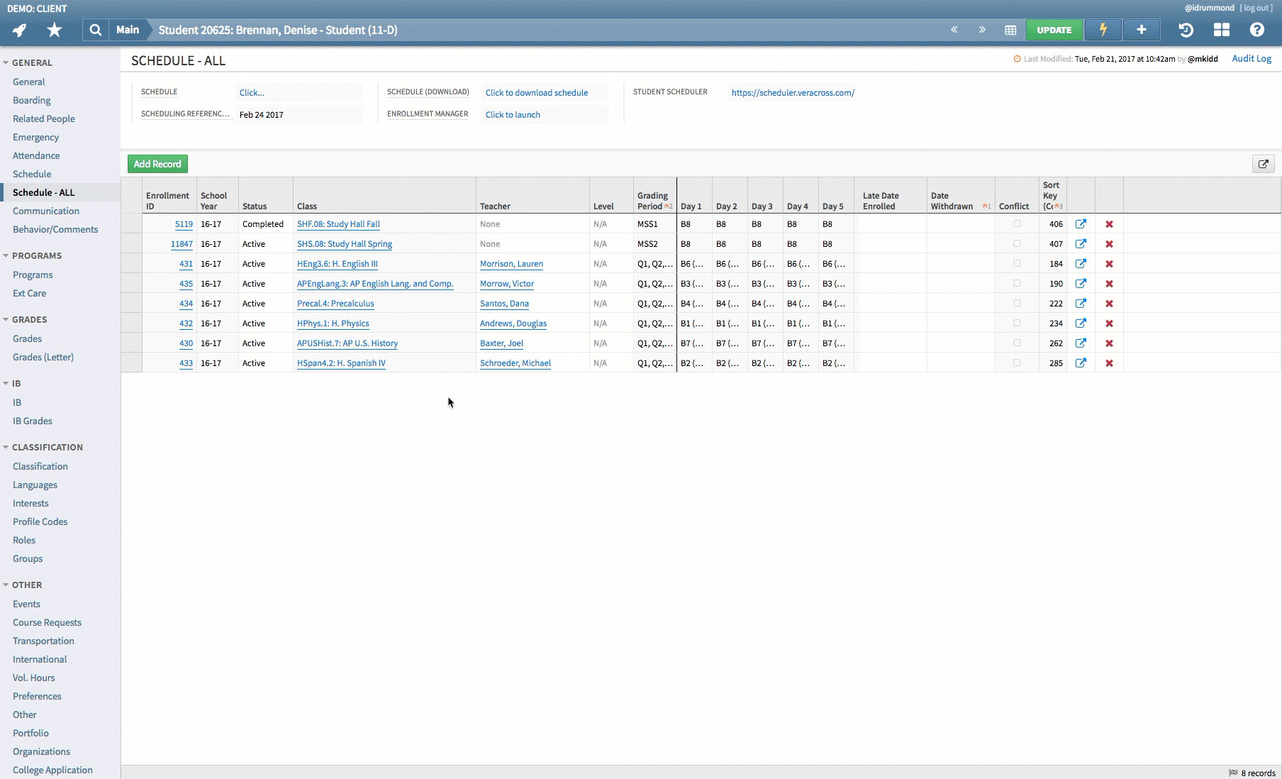 Transferring Students Between Classes