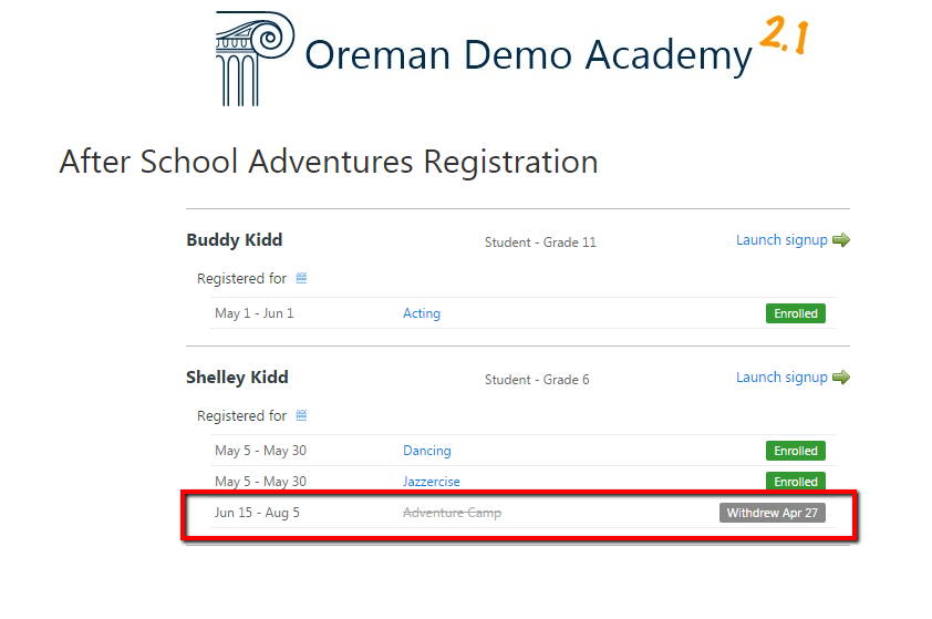 Managing Other Programs Registrations