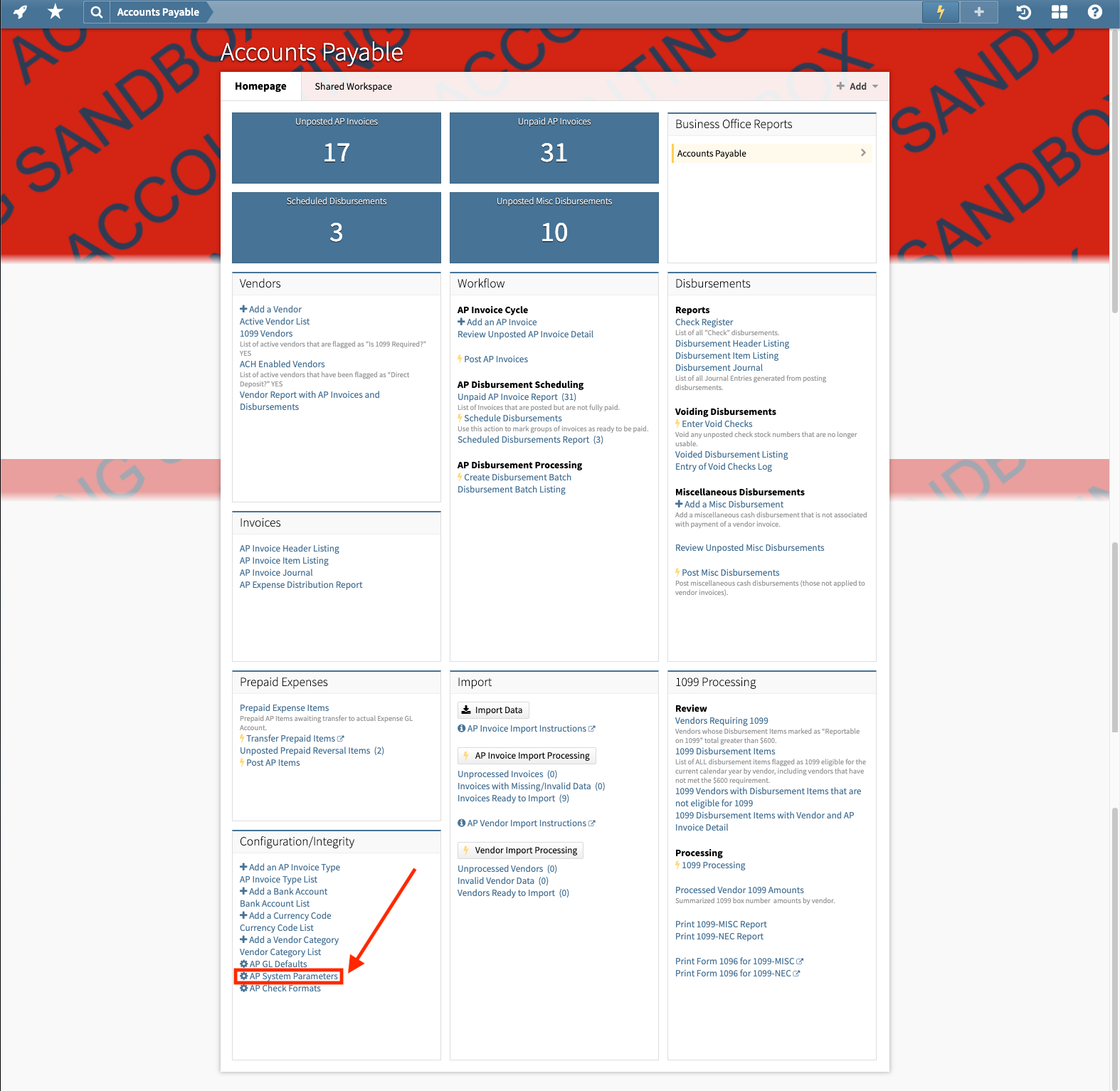 Axiom Core Accounting: Configure the 1099 Document