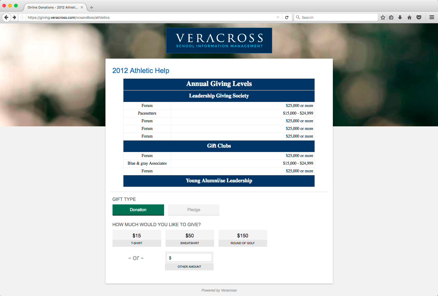 Online Giving Form Configuration