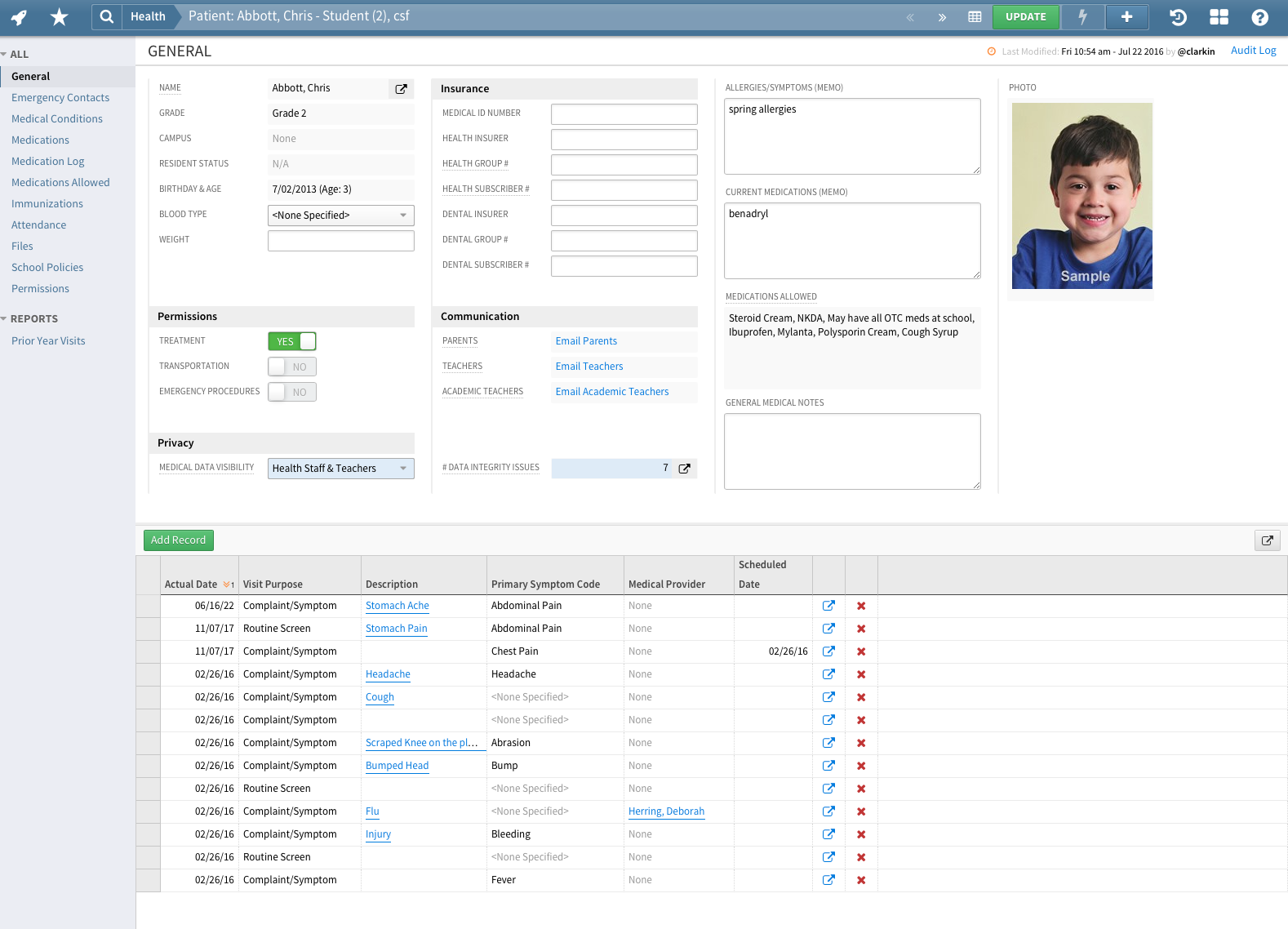 Patient Detail Screens