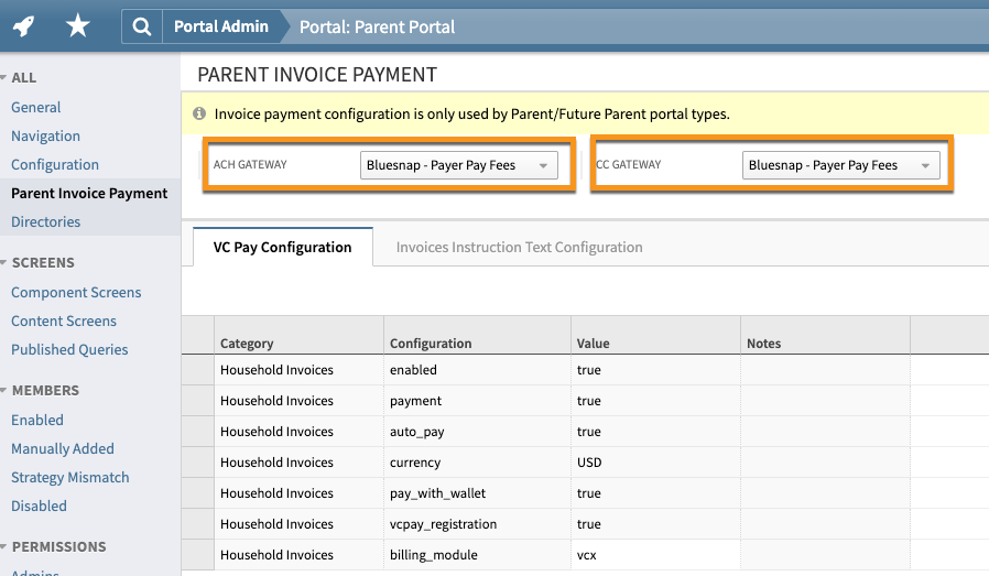Portal Billing Page Configuration with Student Billing - Axiom