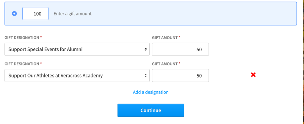 Online Giving 2.0 Gift Types