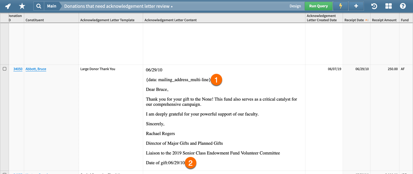 Acknowledgement Letters