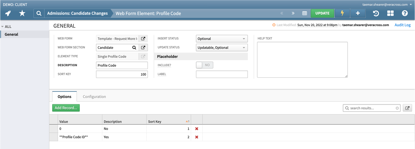 Admission Portal 3 Web Form Elements