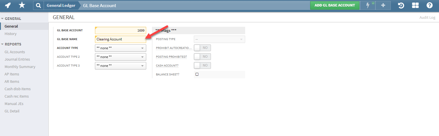Adding a new GL Base Account-Axiom
