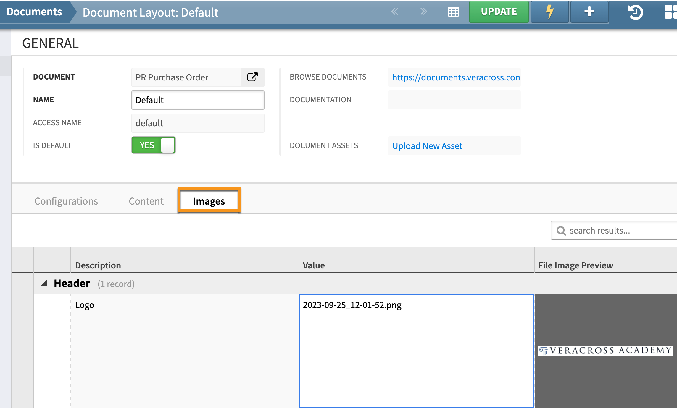 Purchase Request: Purchase Order Document Configuration