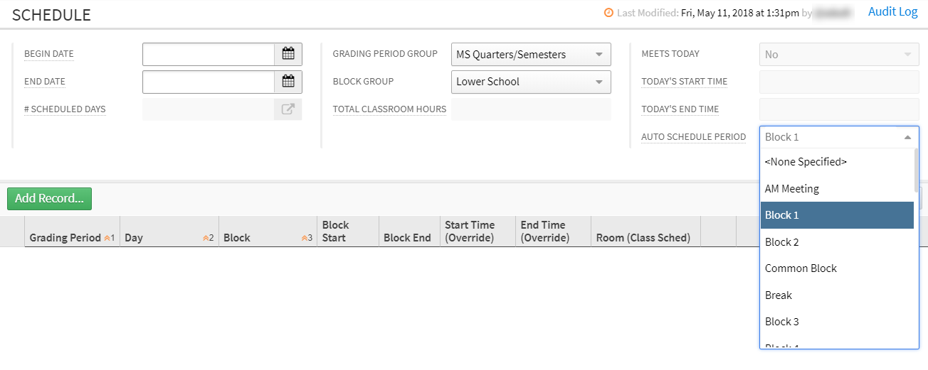 Auto Block Scheduling