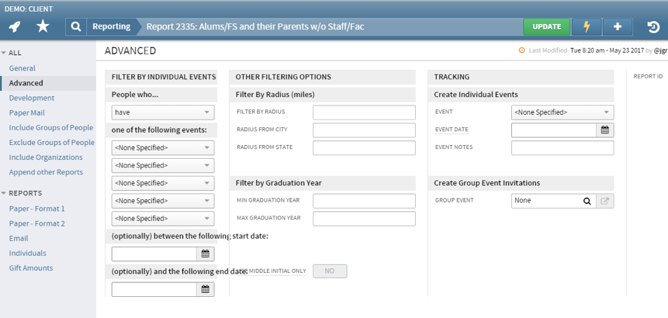 Advanced Report Creation