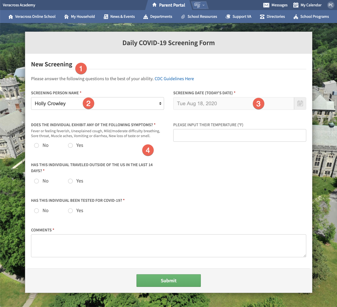 COVID-19 Screening Form