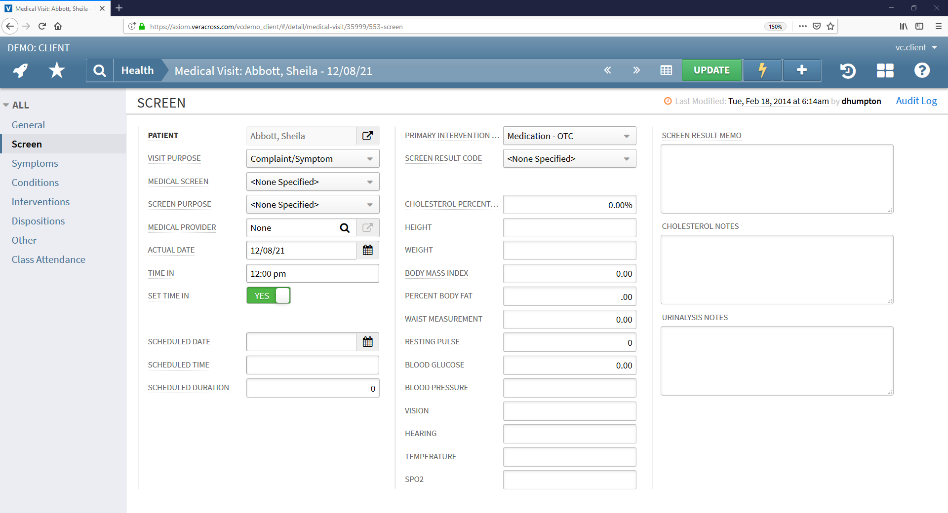 Tracking Medical Visits and Screenings