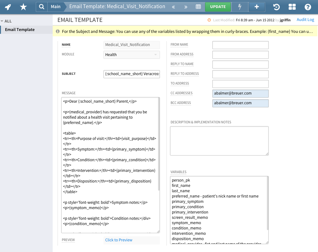 Medical Visit Email Templates