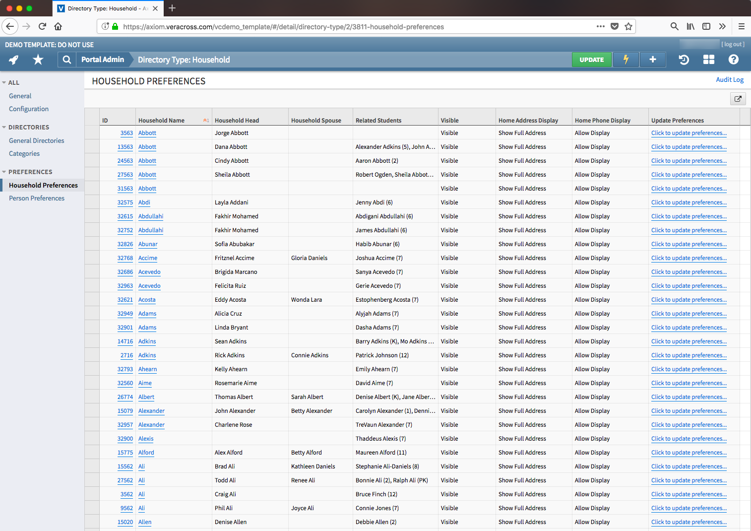 Directory Preferences Overview