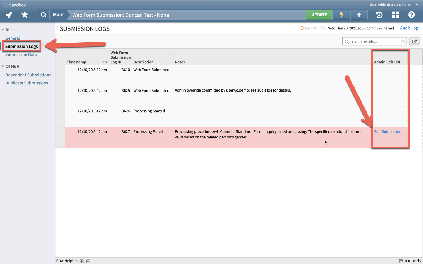 Troubleshooting Form Submissions