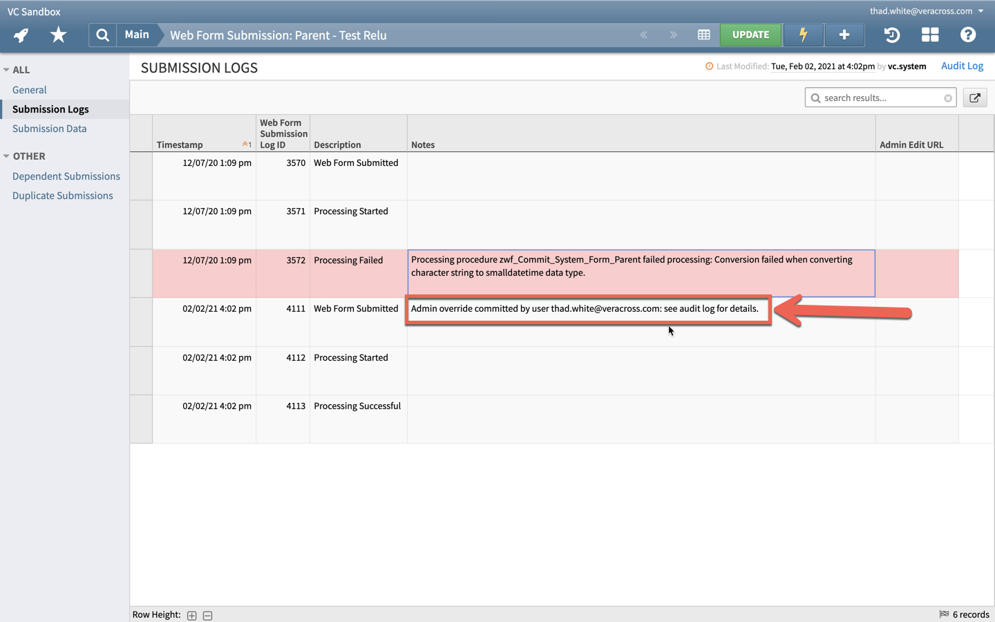 Troubleshooting Form Submissions