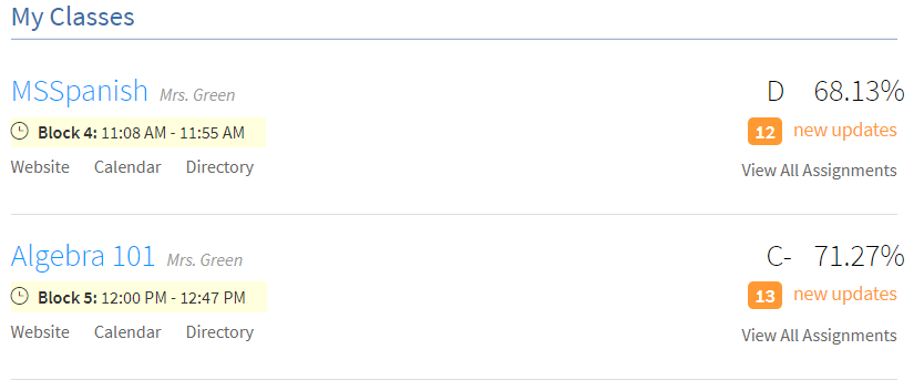 Assignment Management Through the Student Portal