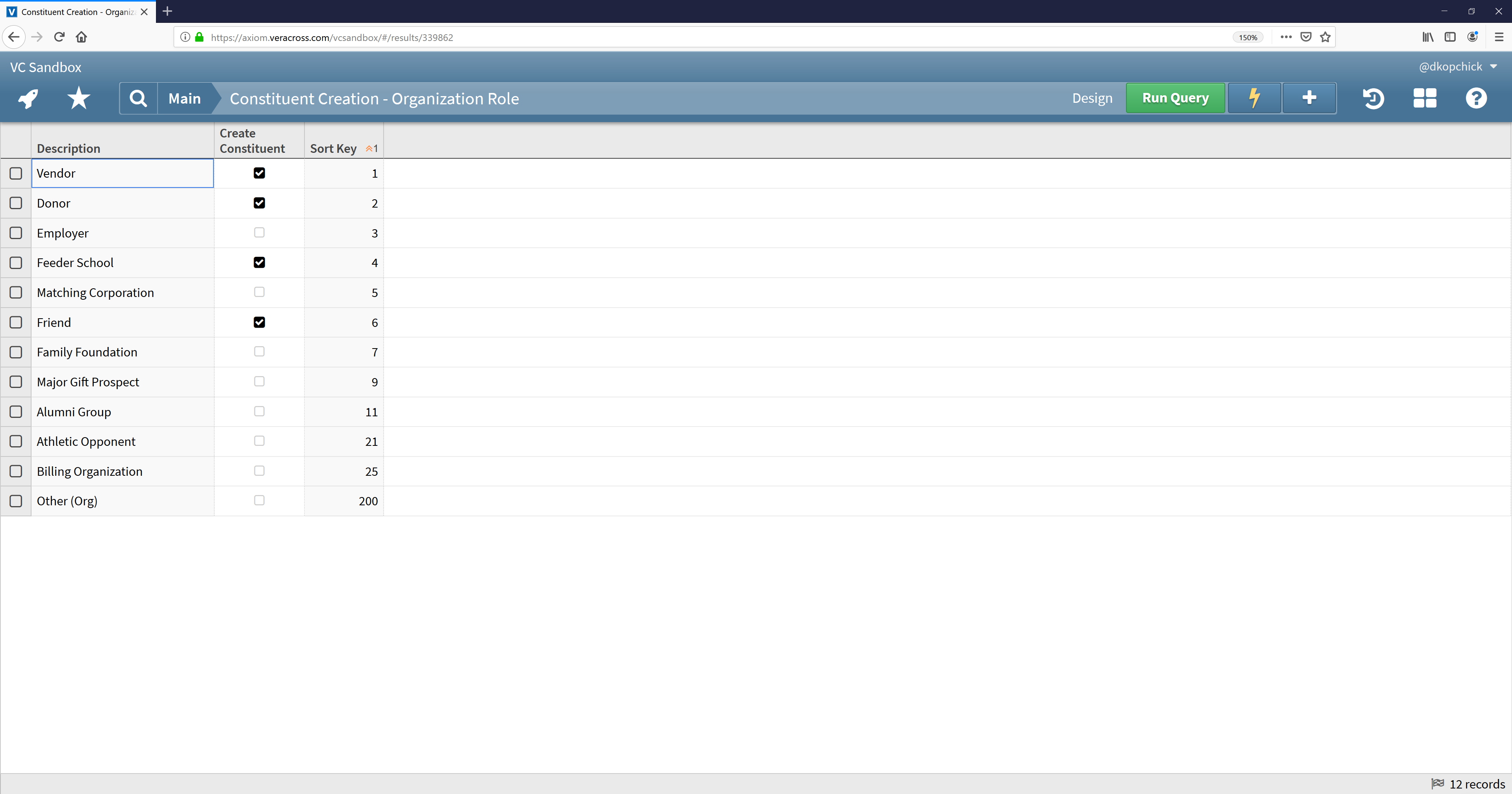 The Organization Constituent Record