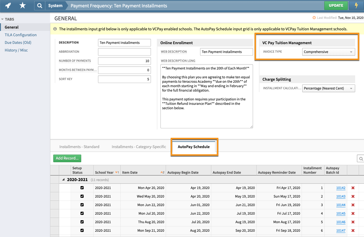 AutoPay Schedule Builder
