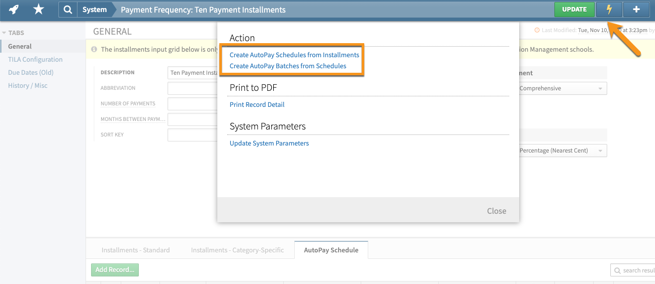 AutoPay Schedule Builder