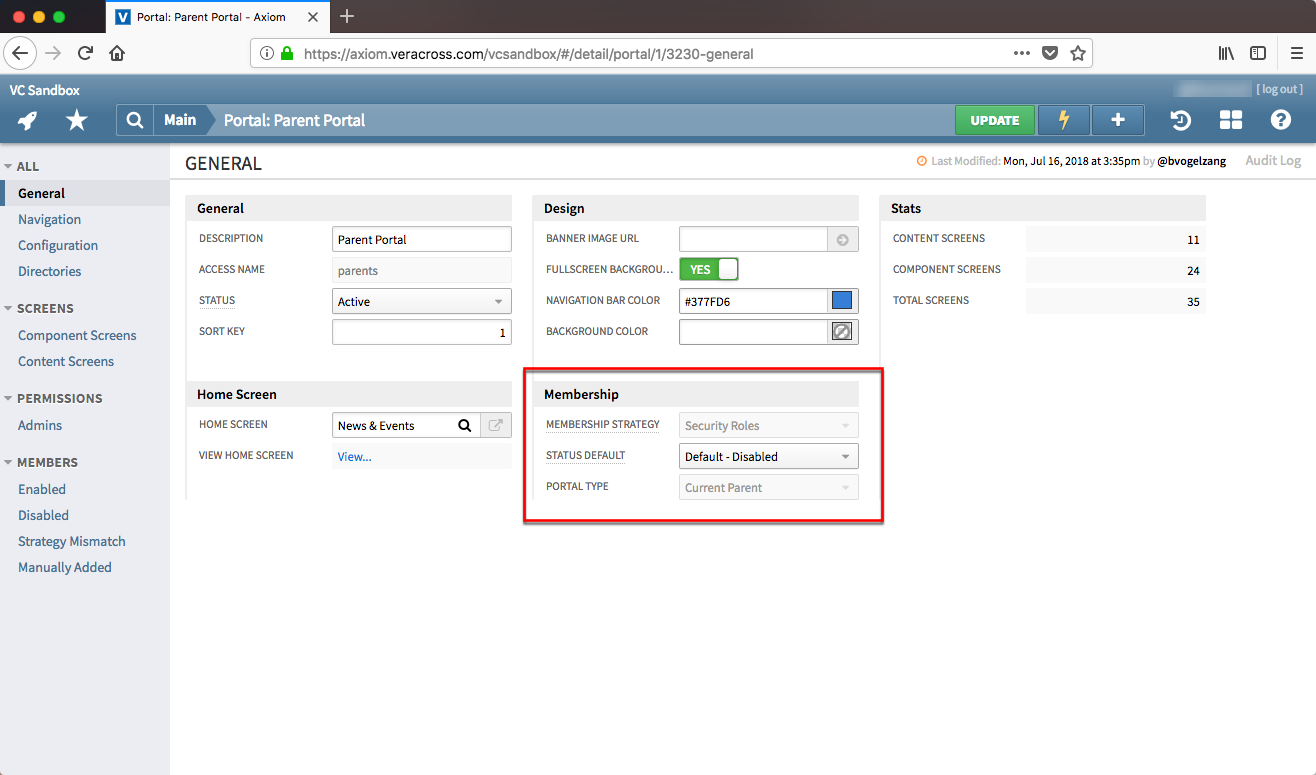 Portal Membership Management