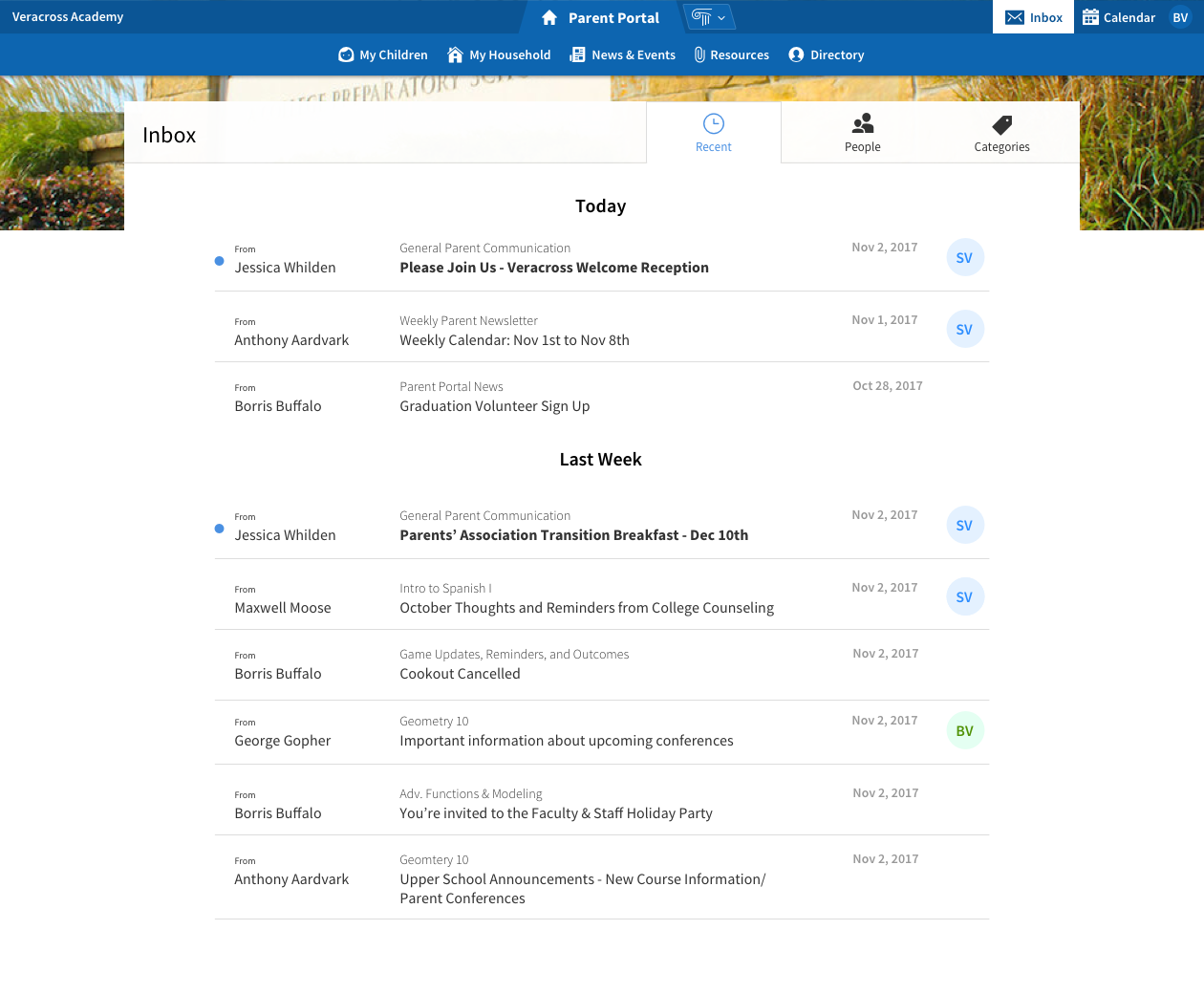 Personal Messages in Portals