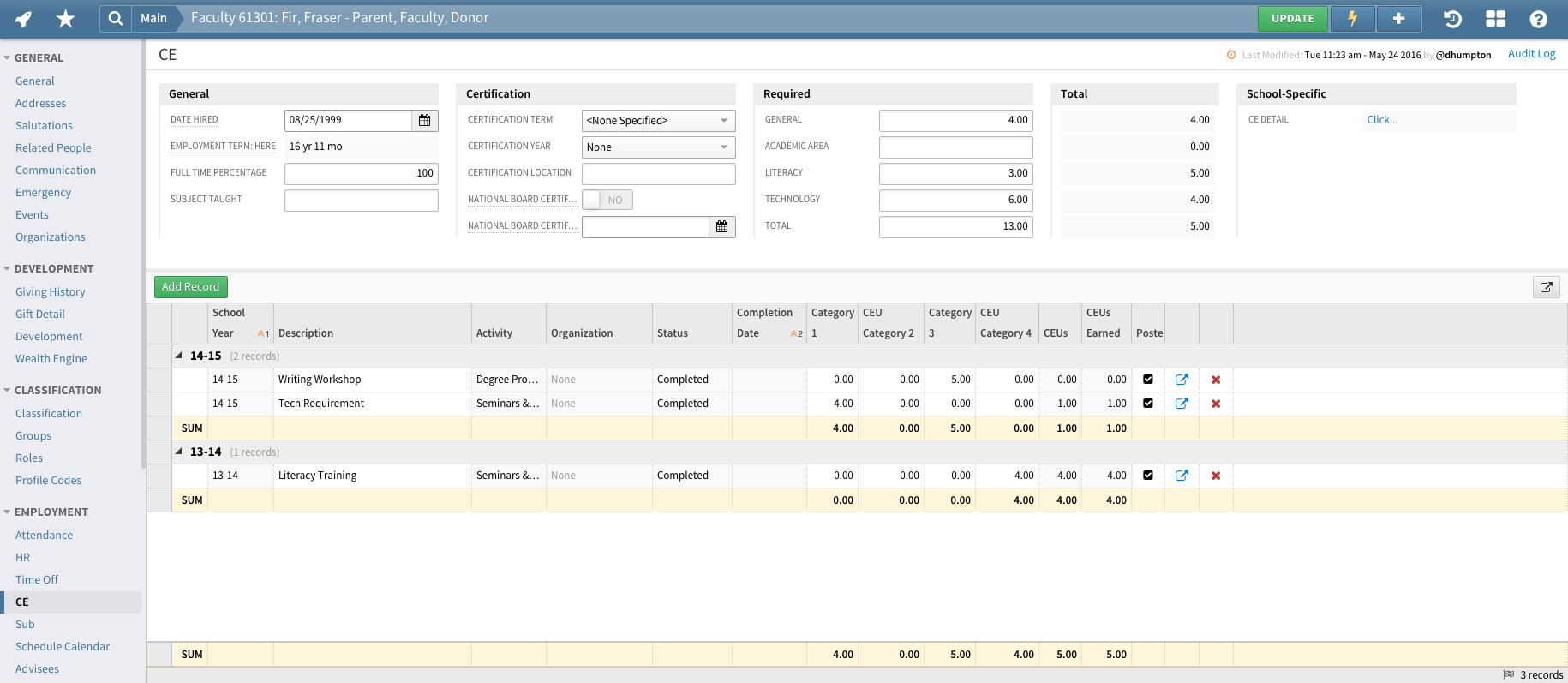 Continuing Education Tracking