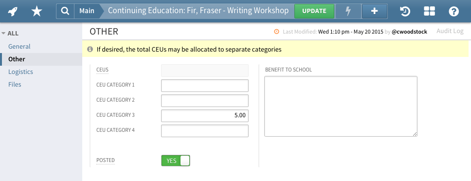 Continuing Education Tracking