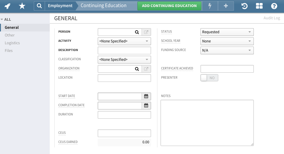 Continuing Education Tracking