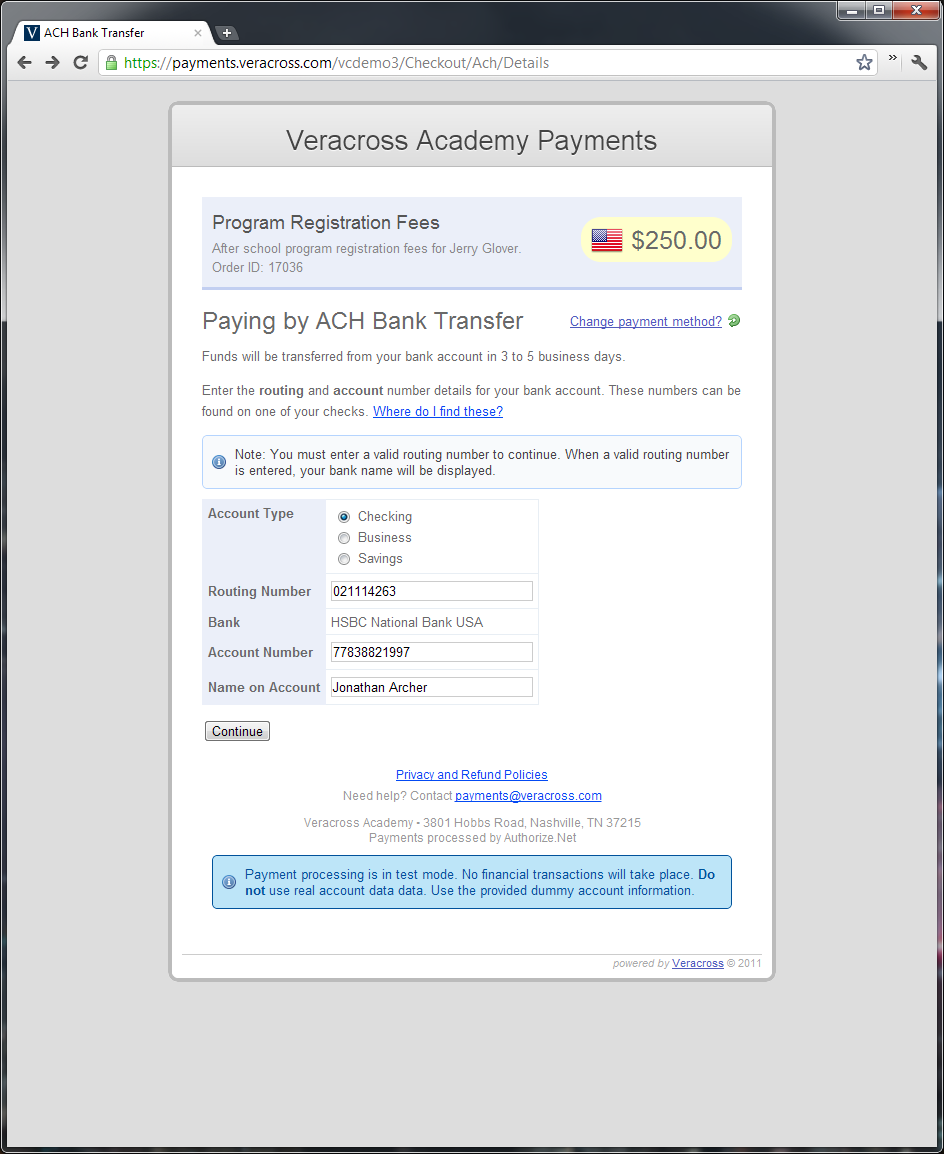 Supported Payment Methods