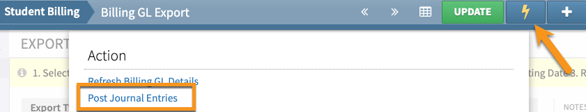 Export Journal Entries from Student Billing to General Ledger - Axiom