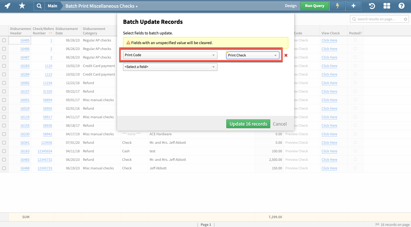Printing Miscellaneous Disbursements in Batch - Axiom