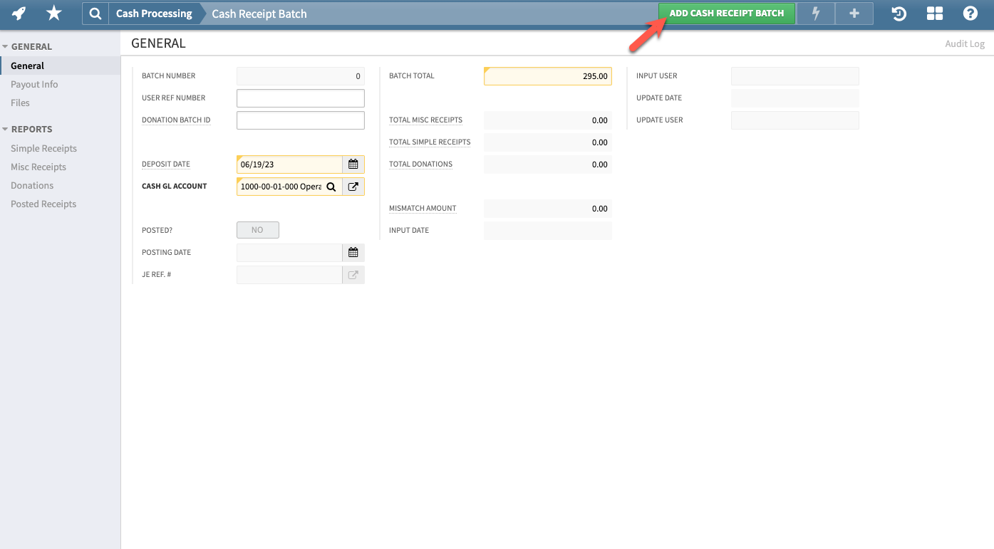 Processing a Cash Receipt Batch - Axiom