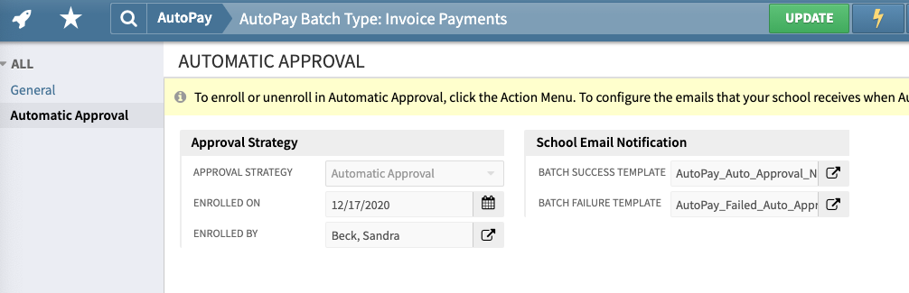 AutoPay Automatic Approval