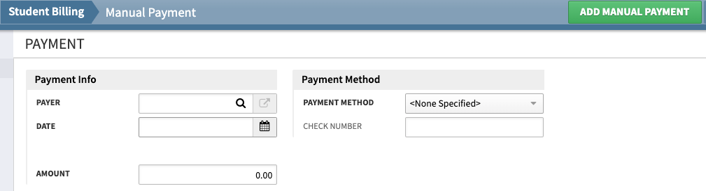 How to add a Manual Payment