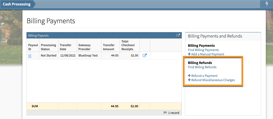 VC Pay Billing Refunds with Student Billing - Axiom