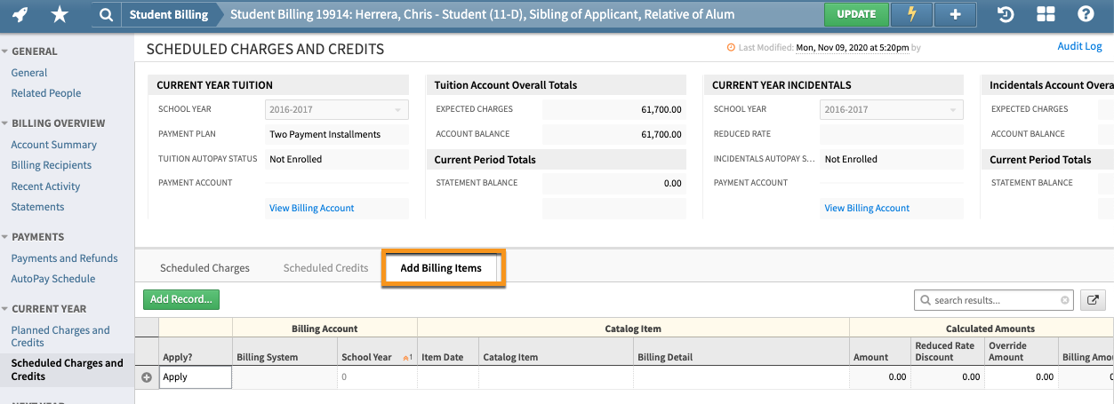 How to Create a One-off Billing Item