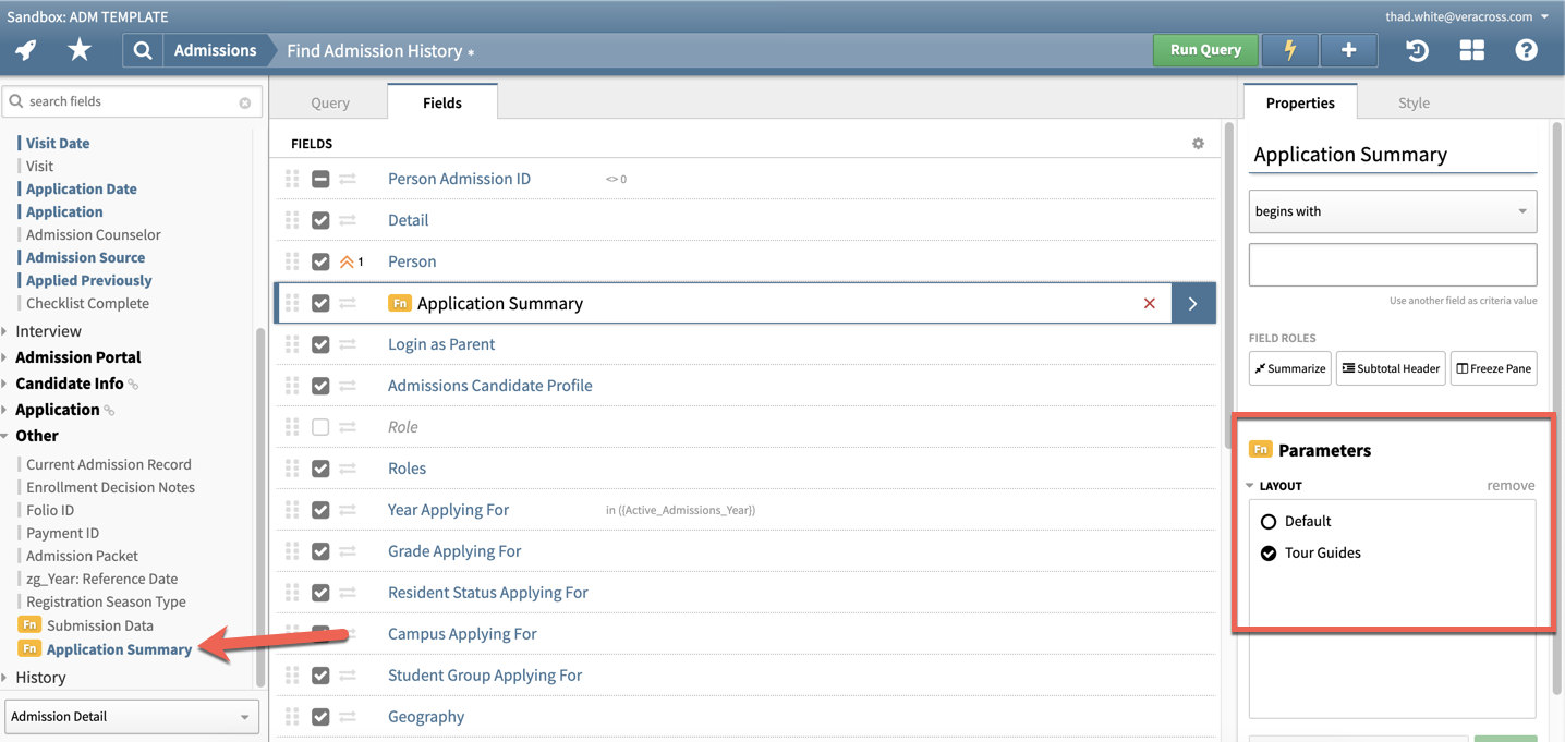 The Application Summary Document