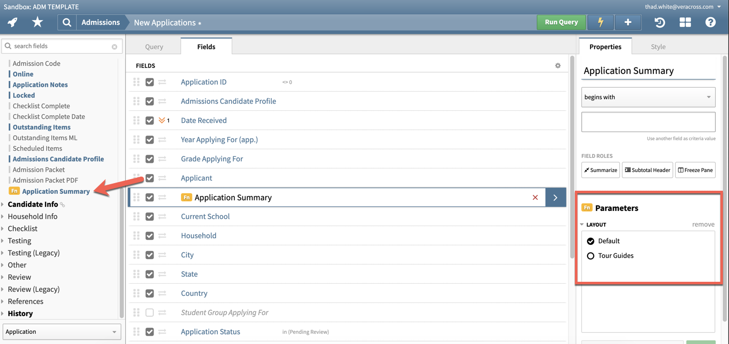 The Application Summary Document
