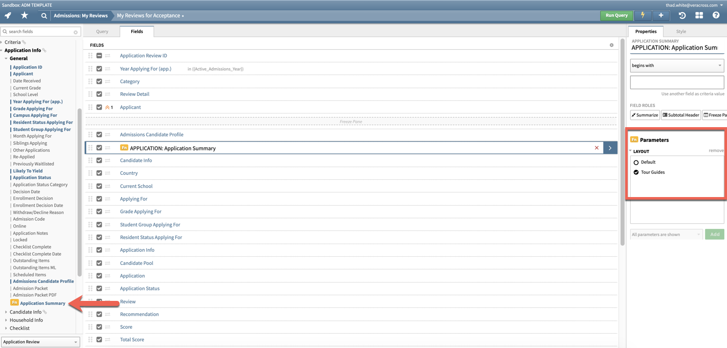 The Application Summary Document