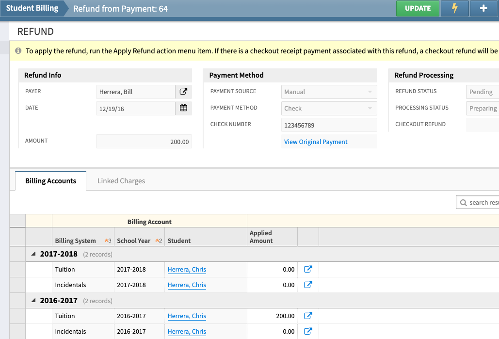 How to Process Manual Billing Refunds in Student Billing - Axiom