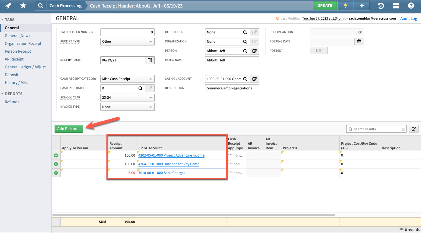 How to Enter a Miscellaneous Cash Receipt - Axiom