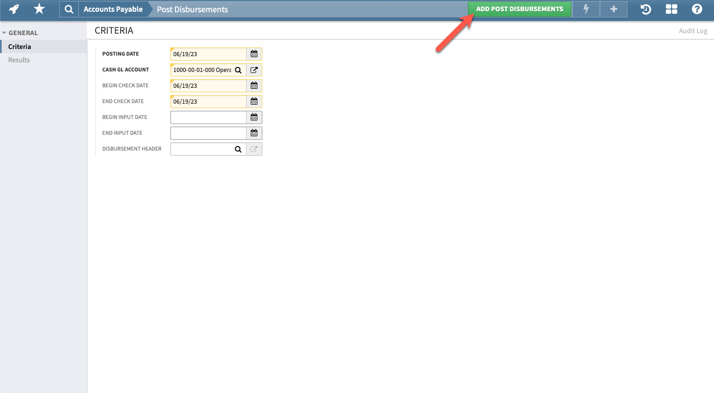Posting Miscellaneous Disbursements In Batch Axiom 
