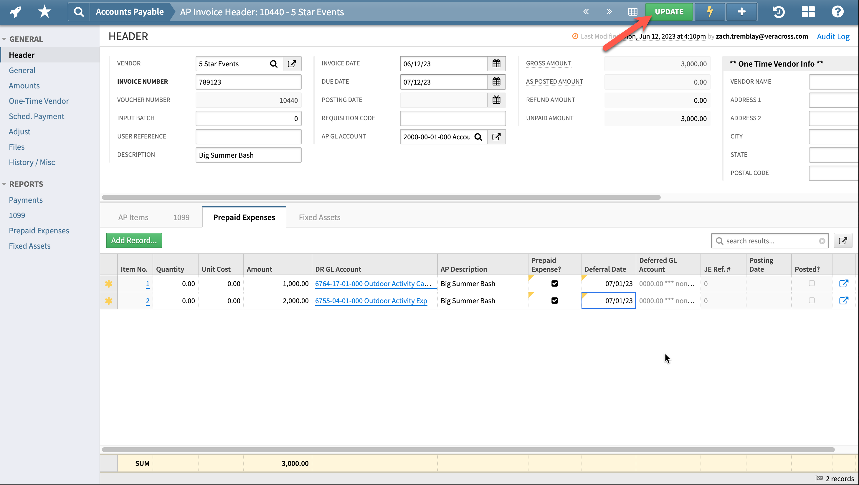 Entering Prepaid AP Invoice Items in AP-Axiom