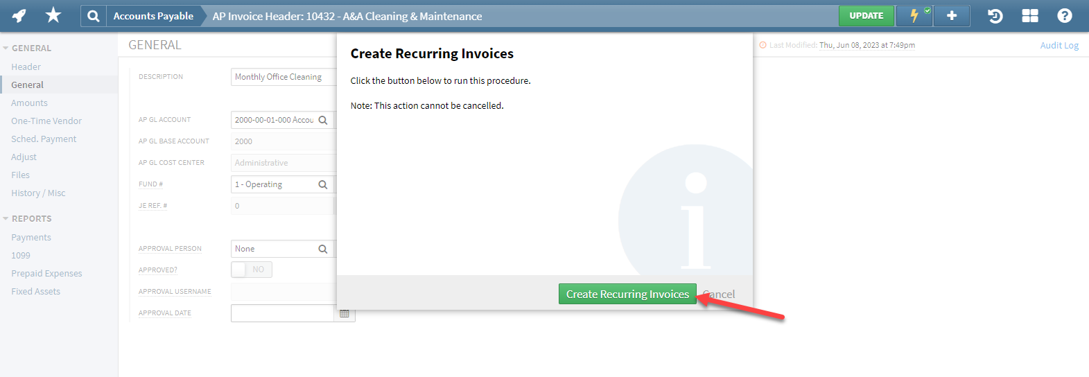 How to create Recurring AP Invoices in AP -Axiom