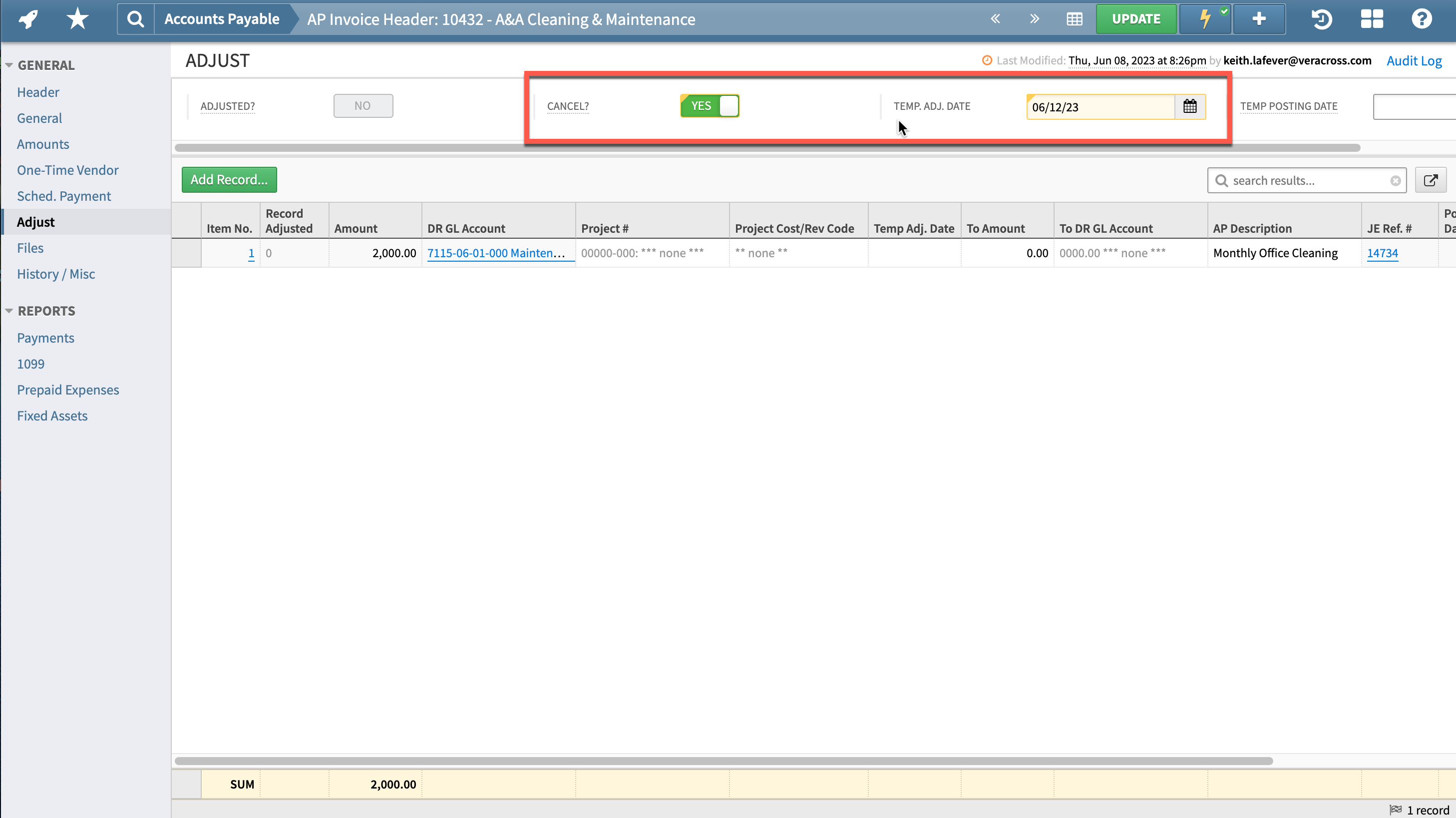 Cancel An Ap Invoice Header Ap Axiom