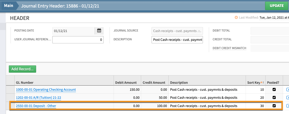 Student Billing Module Journal Entry Flow