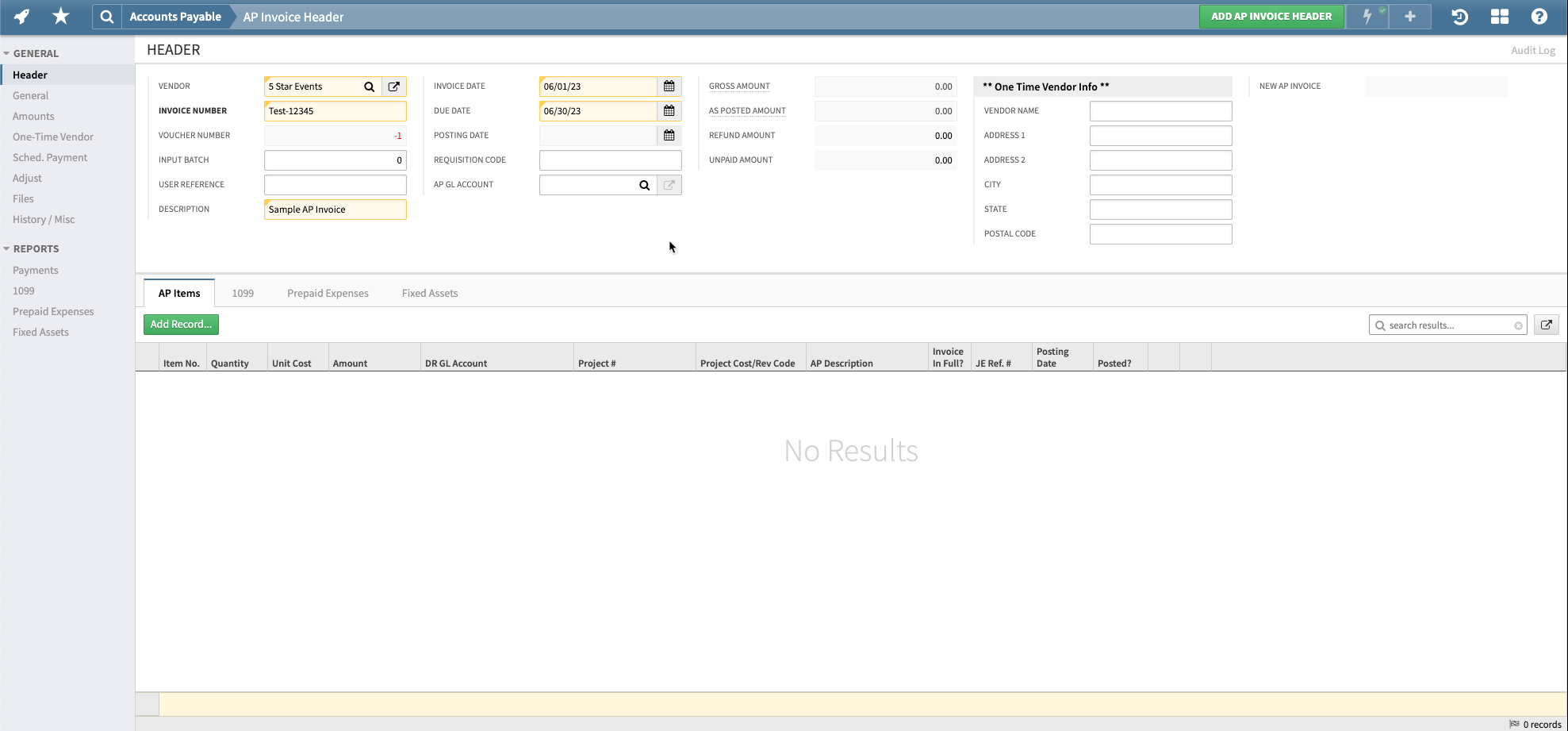 How to enter and edit AP Invoices in AP-Axiom