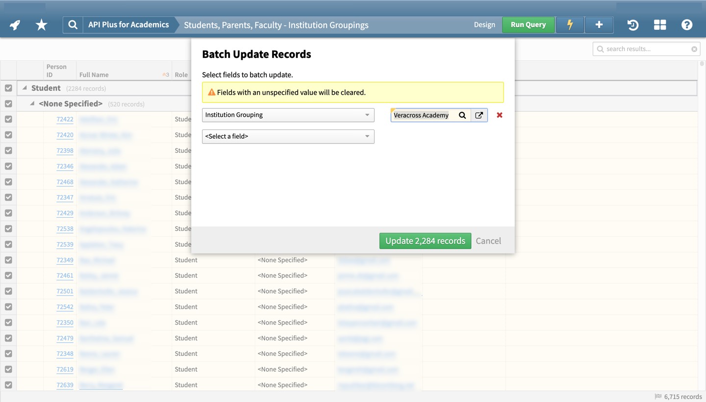 API Plus for Academics: Configuration
