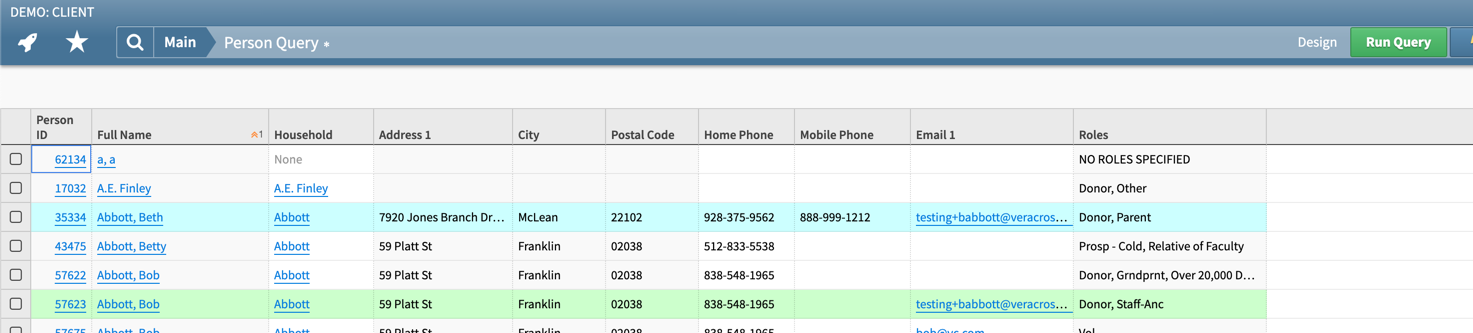 Query Visualization Options