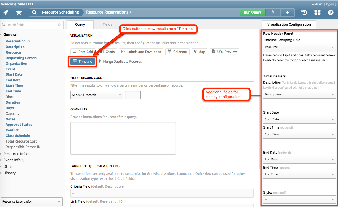 Query Design: Timeline